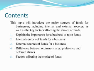 Sources of funds | PPTX
