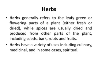 Sources of Herbs- Biological & Geographical | PPTX