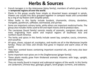 Sources of Herbs- Biological & Geographical | PPTX