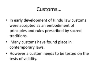 sources of Hindu law kdaenflkjwwfererger | PPTX