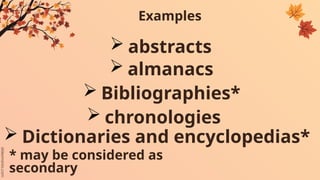 Types of Information Sources (Primary, Secondary, and Tertiary Sources ...