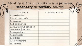 Sources of Information_Quarter 3_Grade 7 Lesson | PPTX