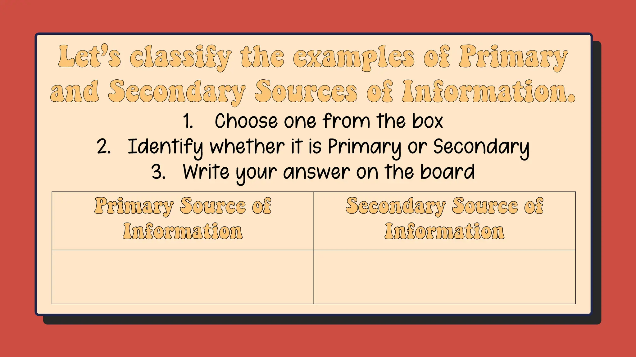 Sources of Information (Primary and Secondary Sources of Information) | PPT