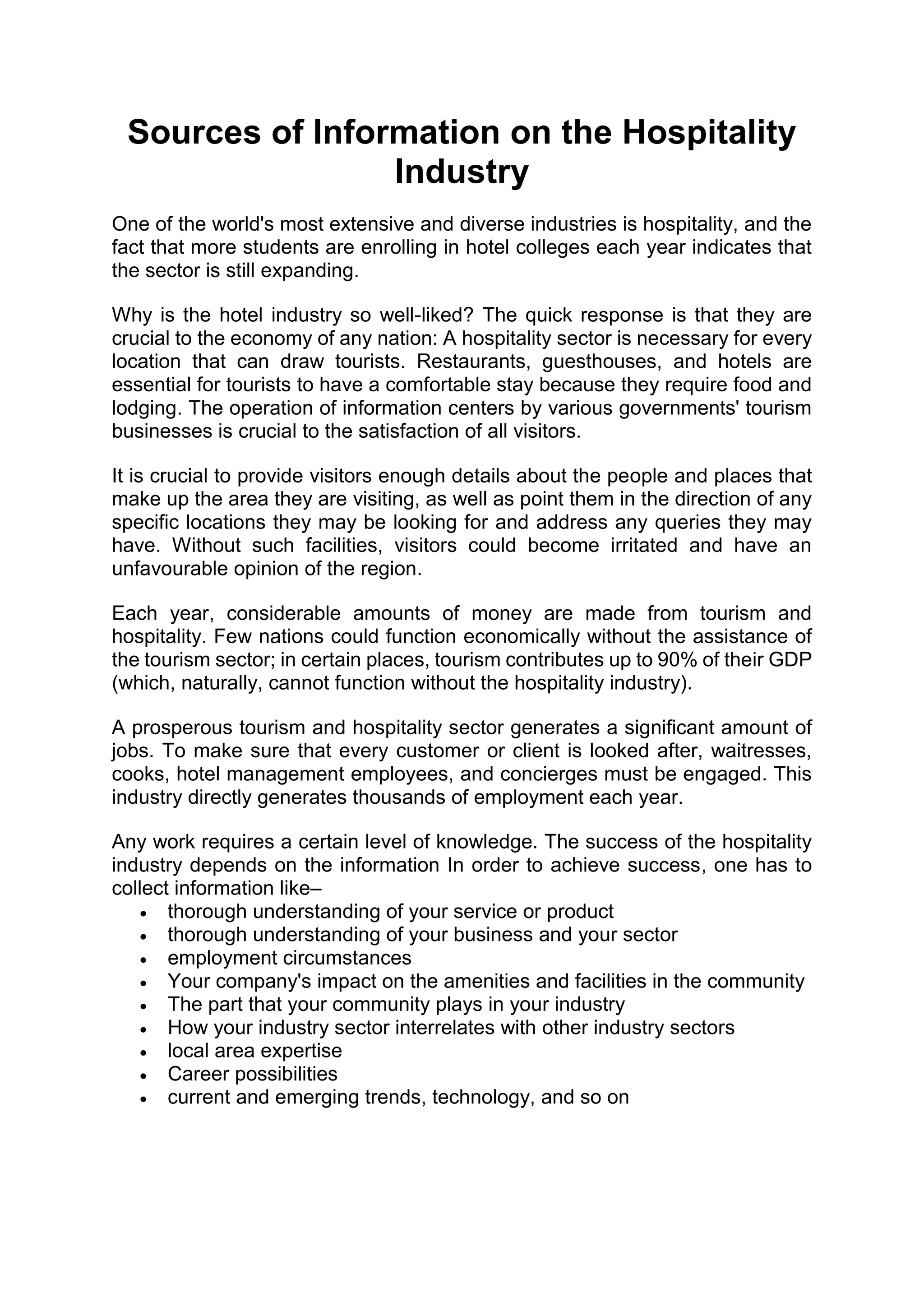 Sources of Information on the Hospitality Industry.docx