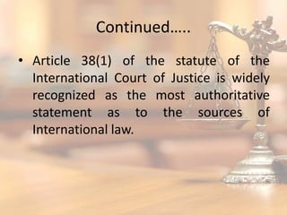 Sources of international law | PPTX