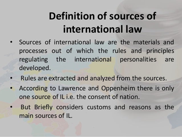 Sources Of International Law
