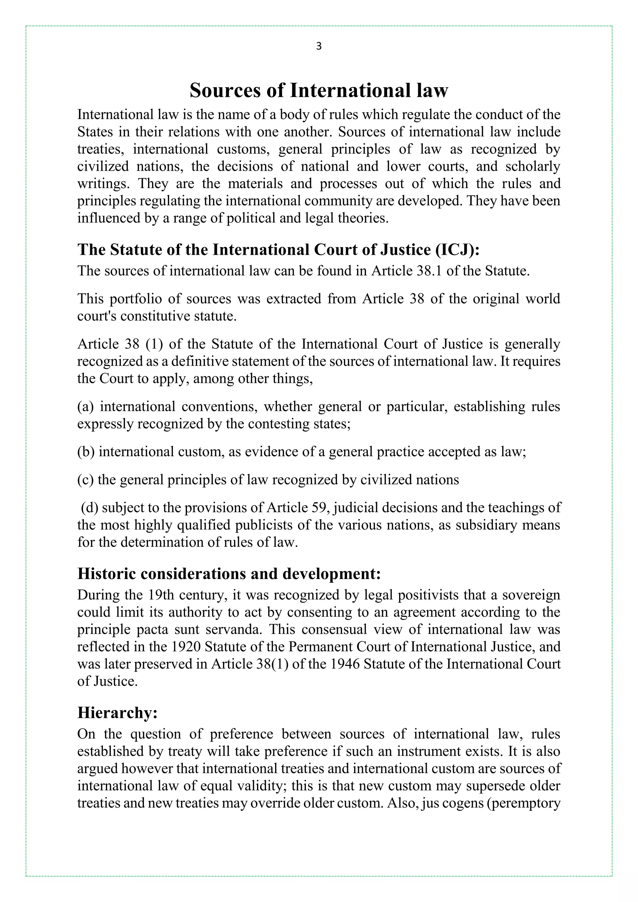 Sources of international law | PDF