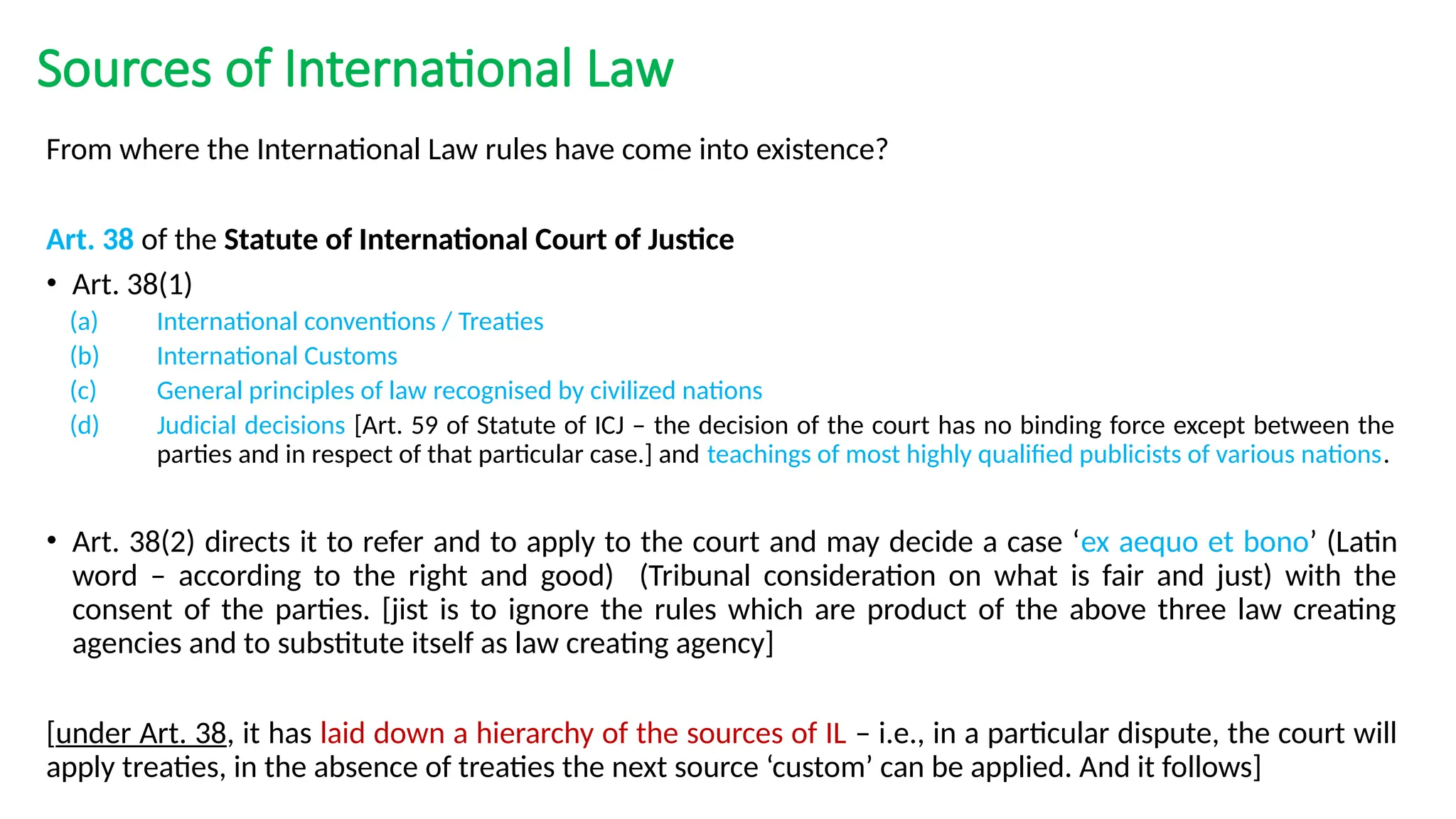 SOURCES OF INTERNATIONAL LAW AND ITS IMPORTANCE pptx | PPTX | Political ...