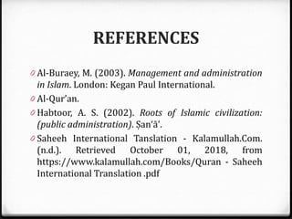 Sources of Islamic Administration | PPT