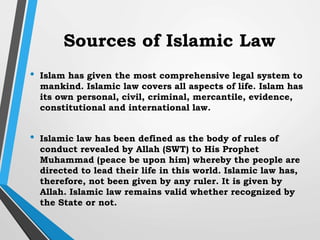 Sources of islamic laws | PPTX