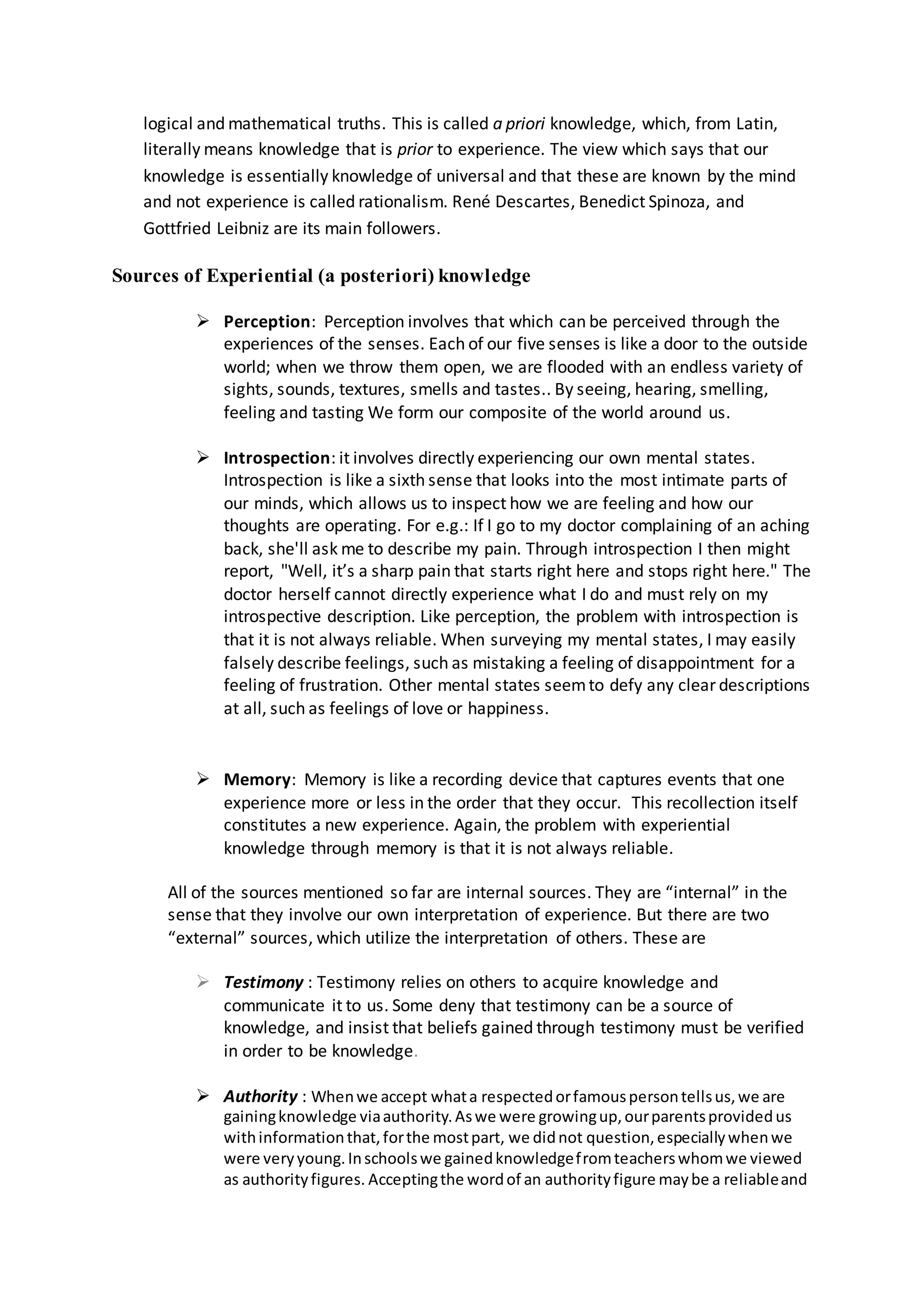 Sources of knowledge | DOCX