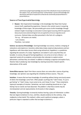 Sources of knowledge | DOCX