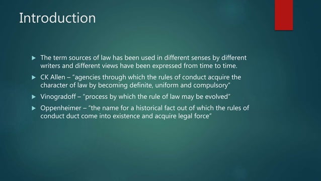 Sources of law | PPTX