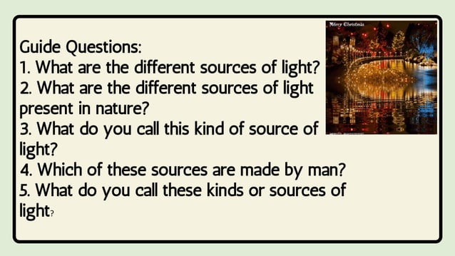 Sources of Light, Classification of Sources of Light | PPTX | Physics ...