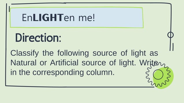 Sources of Light, Classification of Sources of Light | PPTX | Physics ...