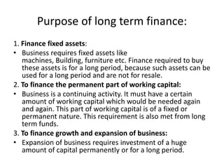 Sources of long term finance | PPTX
