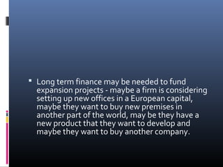 Sources of long term finance | PPT