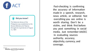Sources of Media and Information in Media and Information Literacy | PPTX