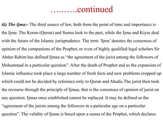 Sources of Muslim Law | PPTX