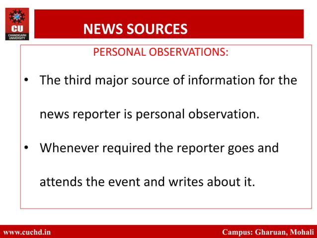 Sources of news gathering | PPTX | Factual | Genres