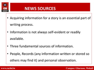 Sources of news gathering | PPTX | Factual | Genres