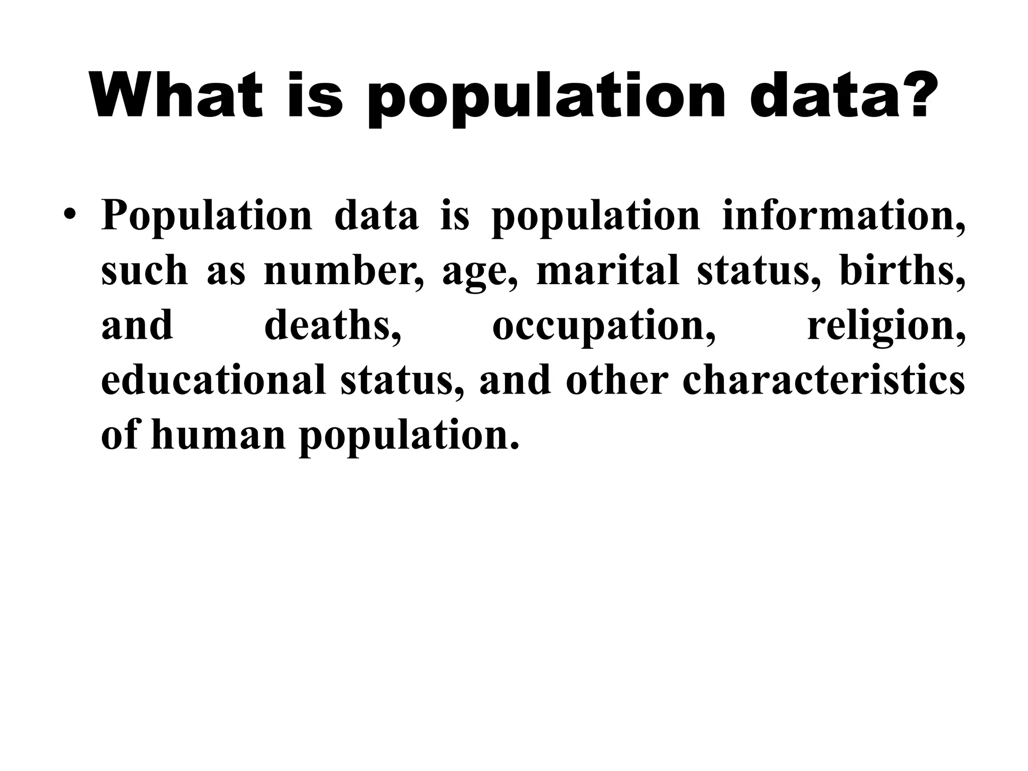 Sources of population data | PPTX
