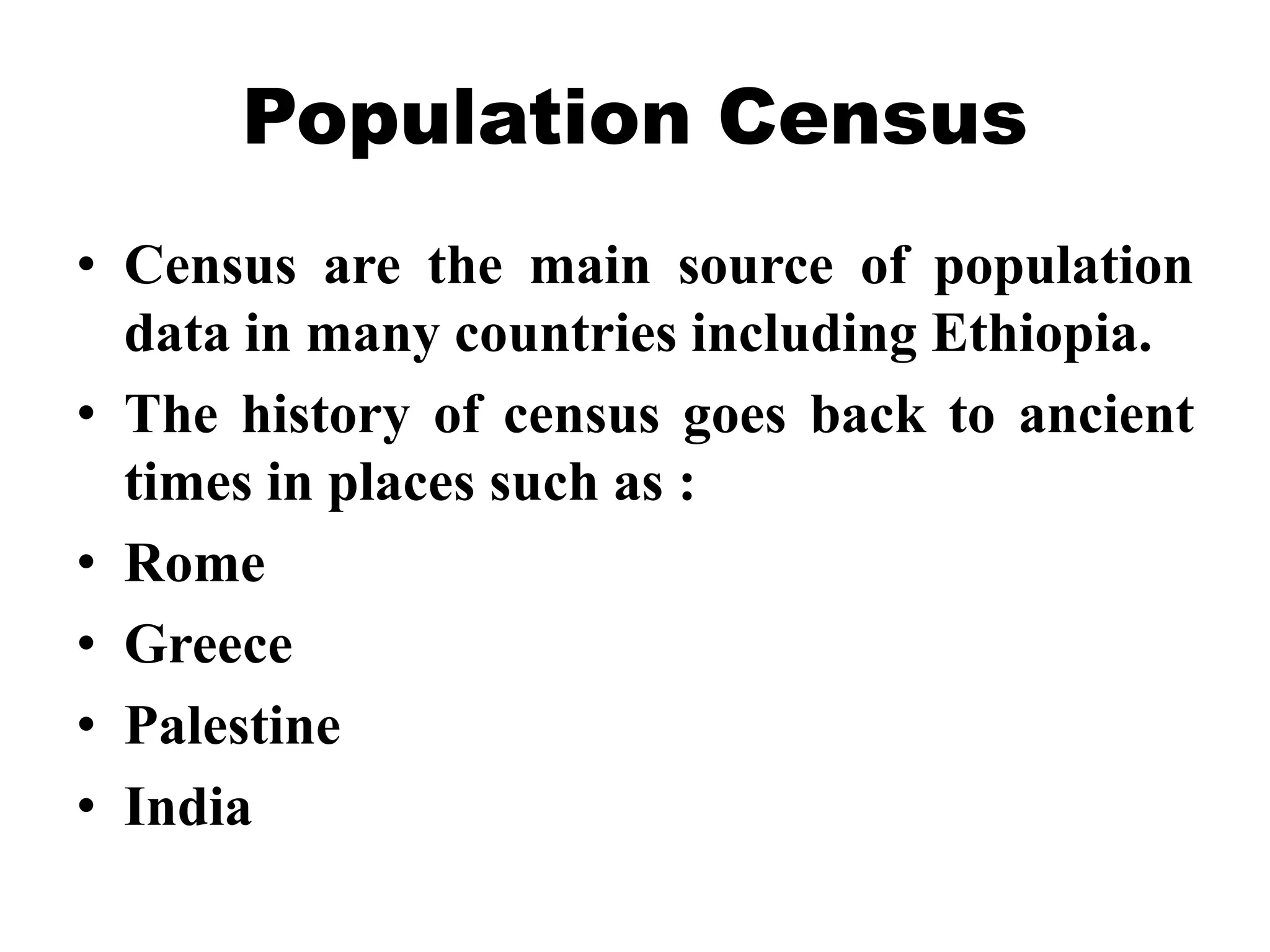 Sources of population data | PPTX