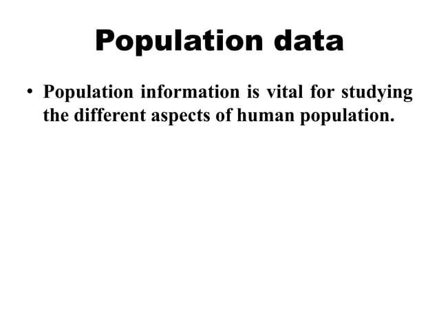 Sources of population data | PPTX | Science