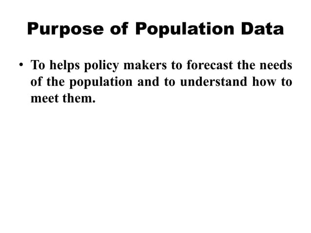 Sources of population data | PPTX | Science