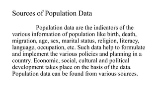 Sources of population data | PPTX