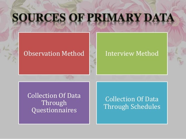 Sources Of Primary Data Sources Of Primary Data