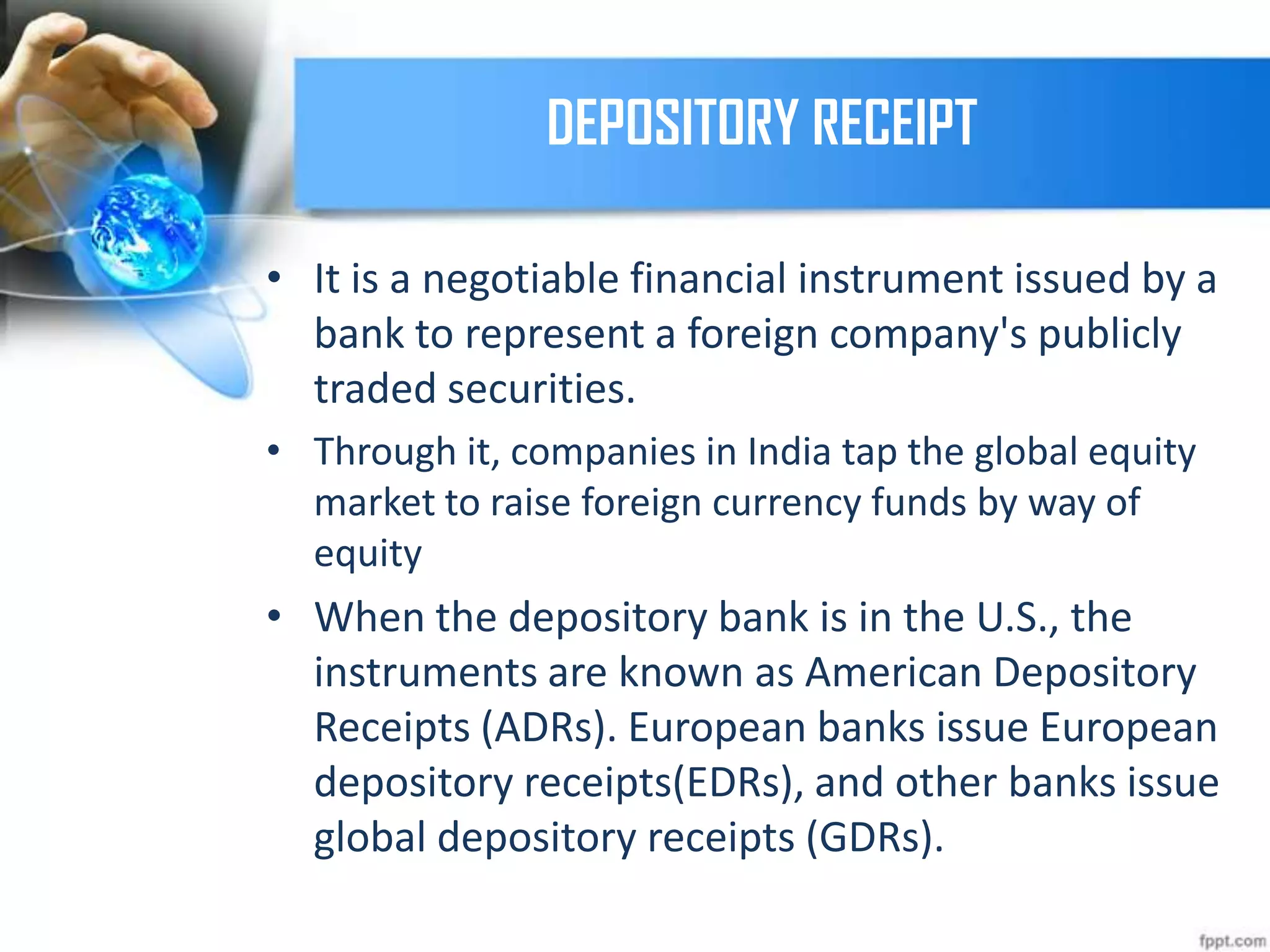 Sources of raising funds in international markets | PPTX