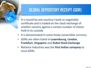 Sources of raising funds in international markets | PPTX