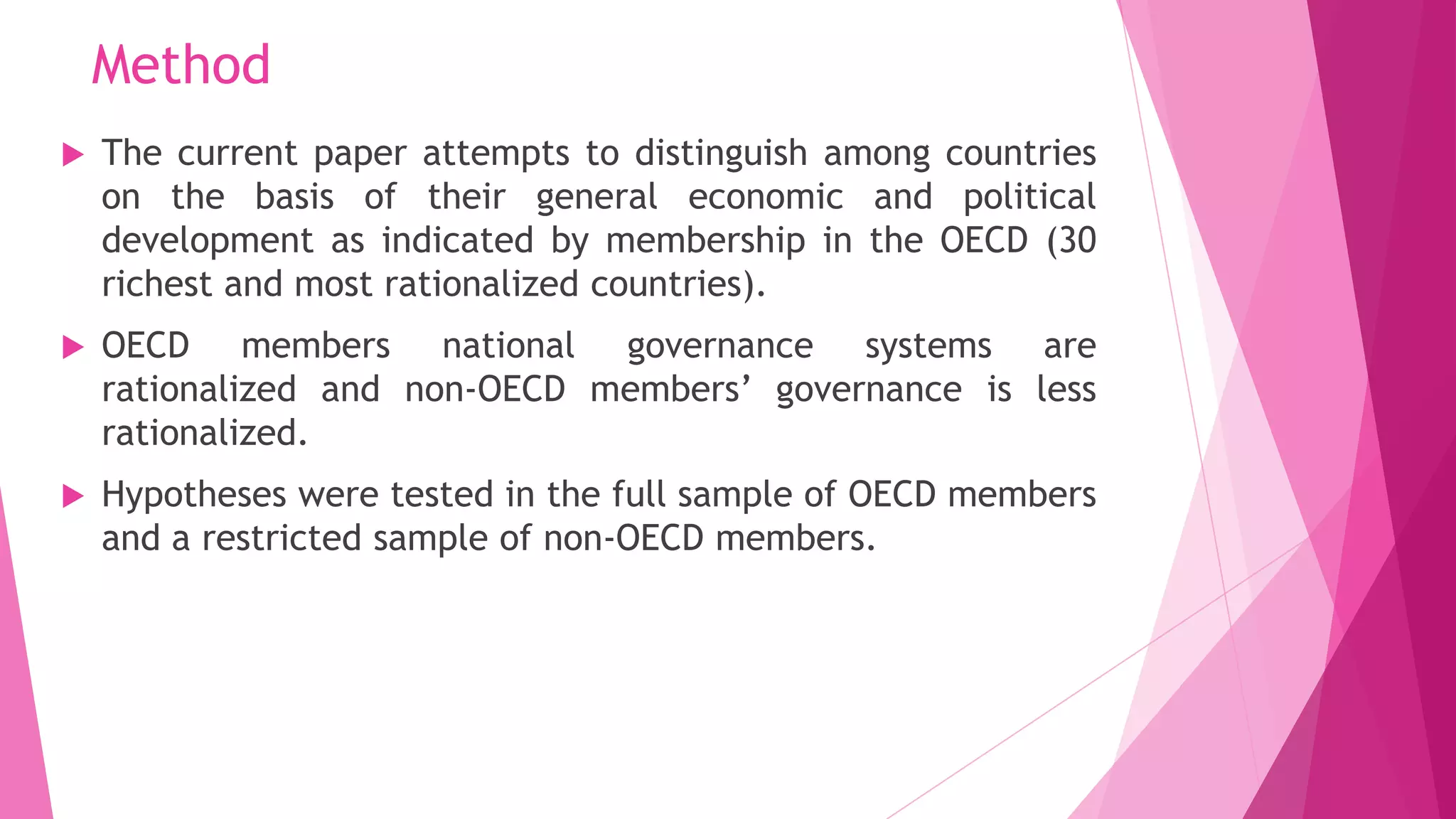 Sources of rationalized governance