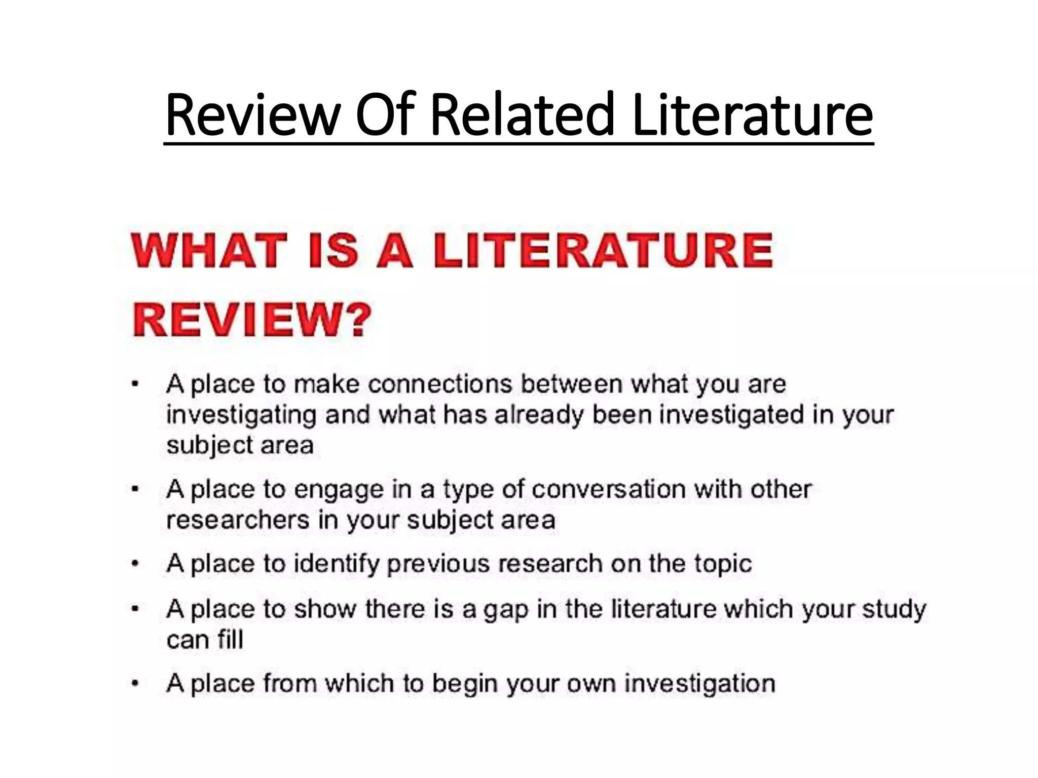 Sources of Review Of Related Literature | PPTX