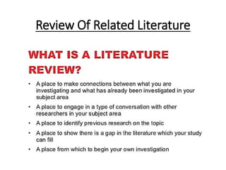 Sources of Review Of Related Literature | PPT
