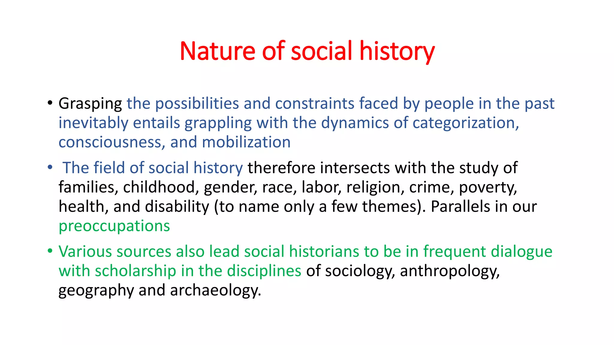 Sources of social history | PPTX