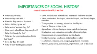 Sources of social history | PPTX
