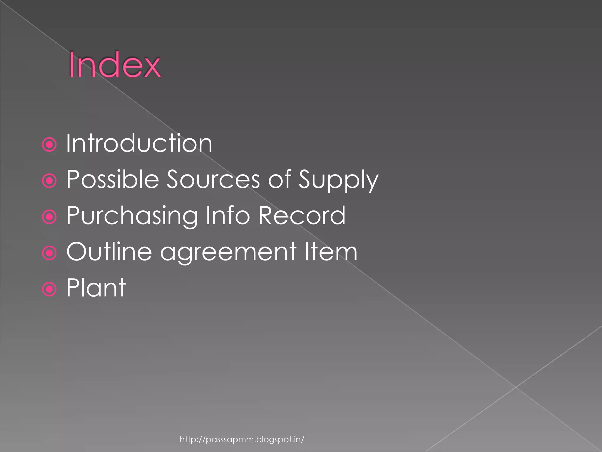 Sources of supply (sap) | PPTX