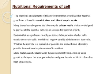 Sources of the growth of micro organims | PPTX