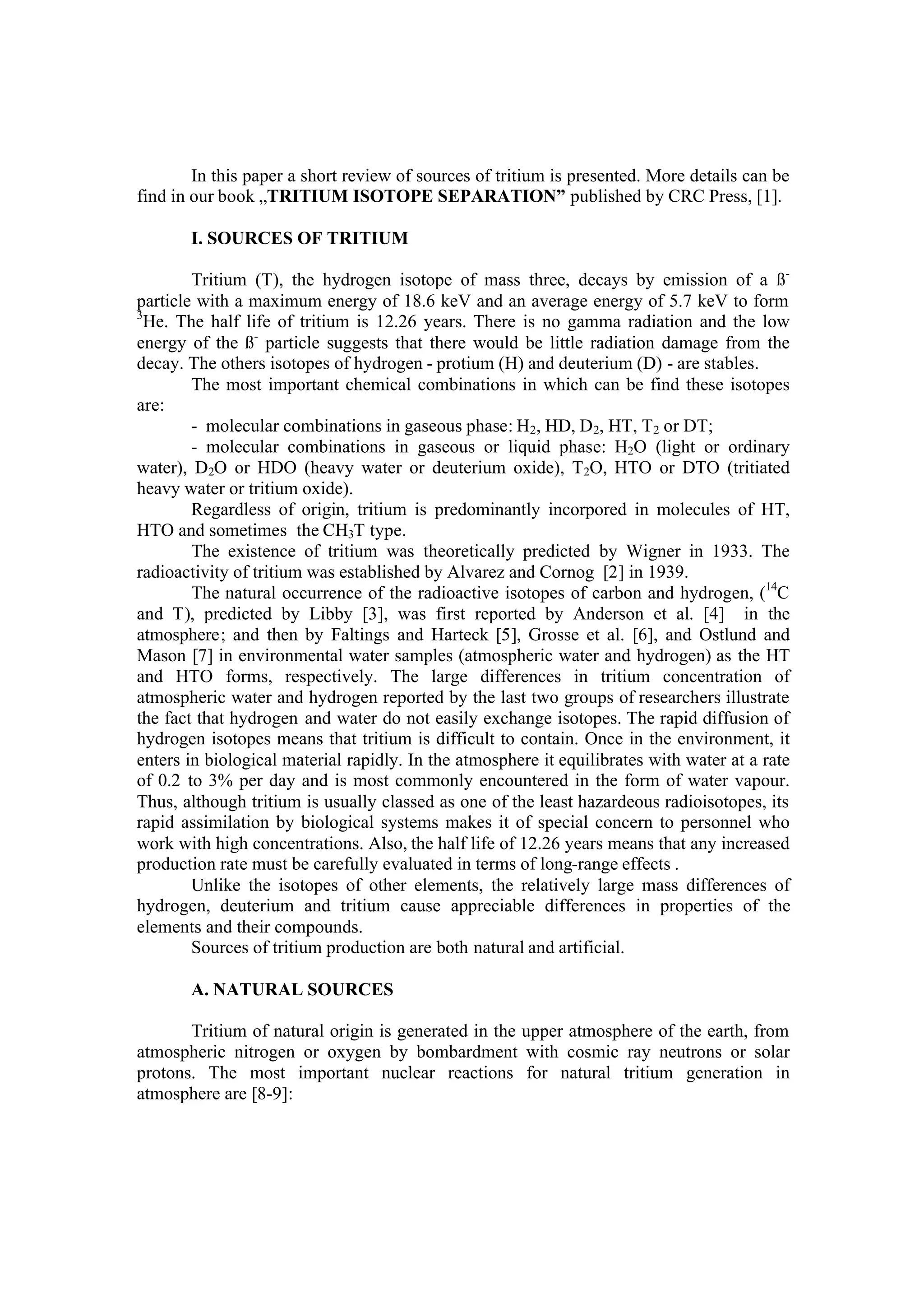 Sources of tritium | PDF