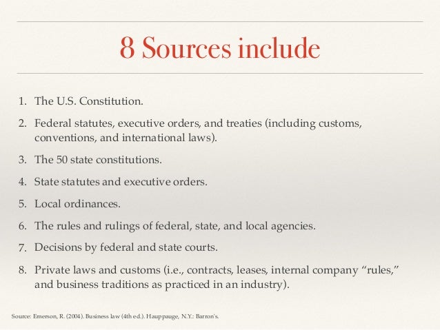 Sources of U.S. Law