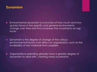 Sources of uncertainty in the organizational environment | PPTX