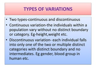 Sources of variation in organic evolution | PPTX