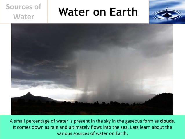Sources of Water | PPTX | Chemistry | Science
