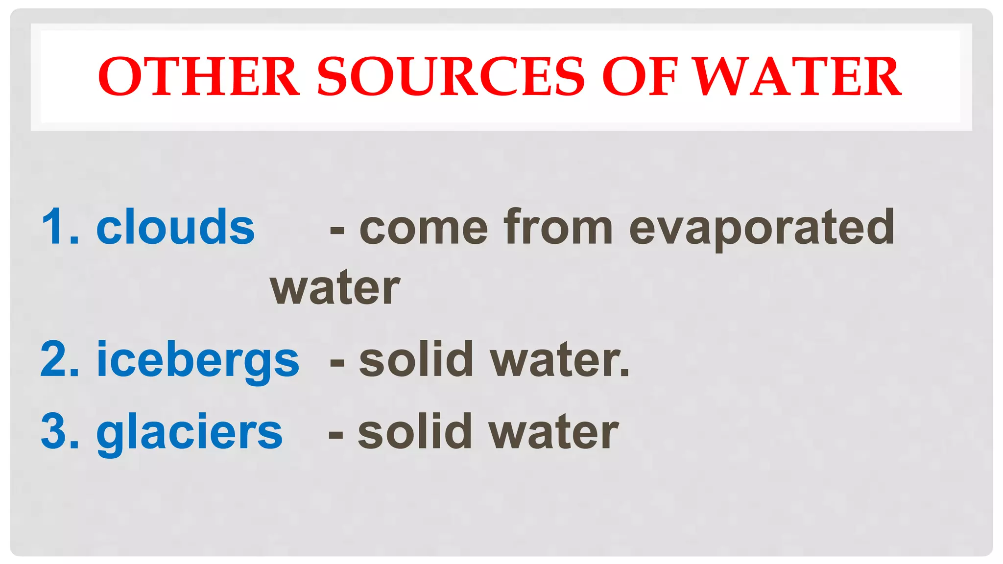 Sources of water | PPTX