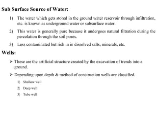 sources of water in the civil Engineering | PPT