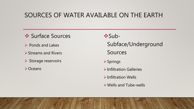 Sources of water and its neccessity | PPTX