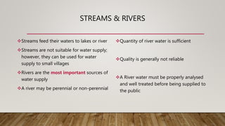Sources of water and its neccessity | PPTX