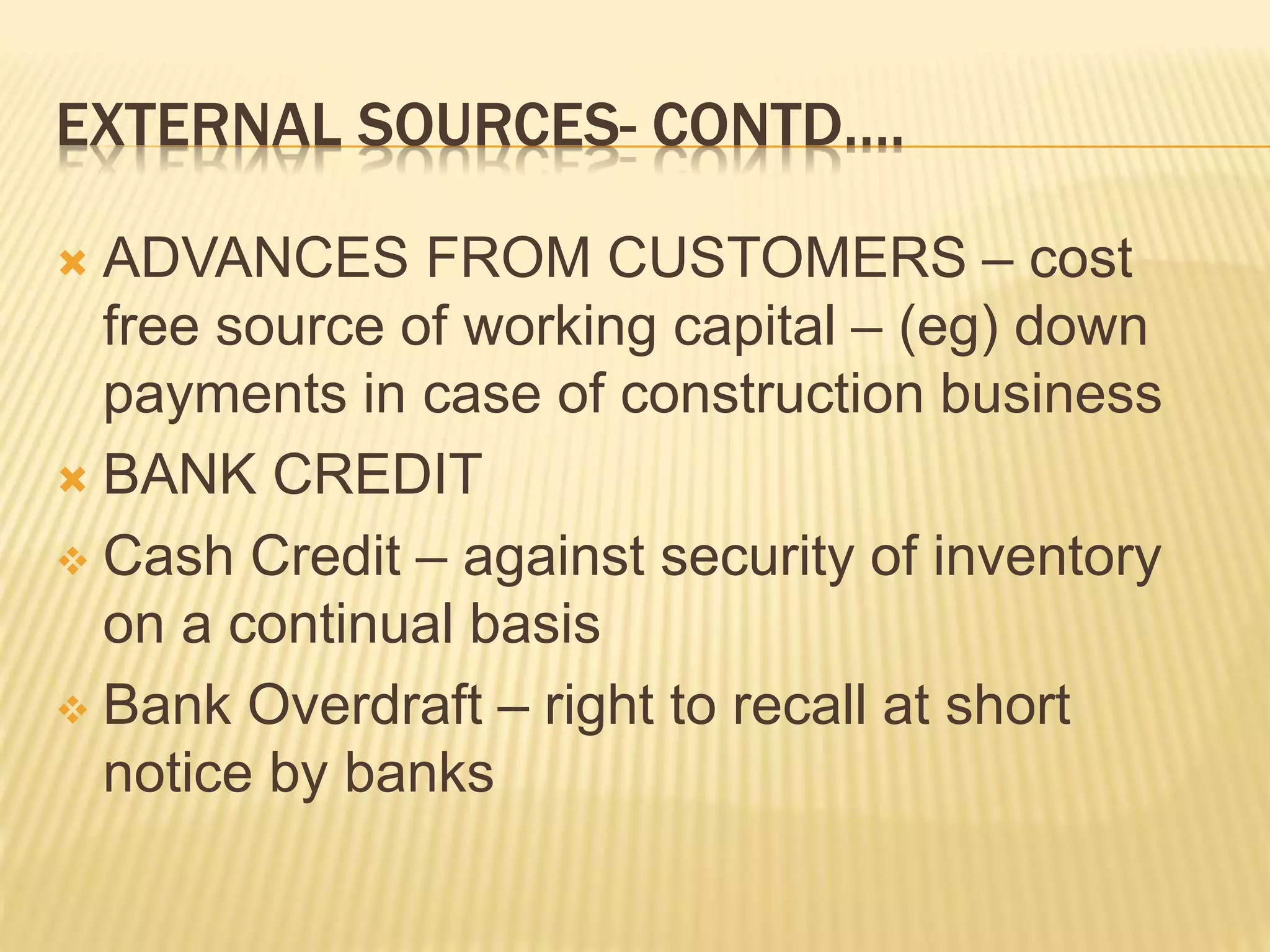 Sources of working capital | PPTX
